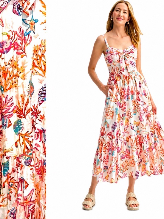 Taylor | Dresses | Taylor Nwt Sea Creatures Fish Tie Detail Ruffle Hem ...
